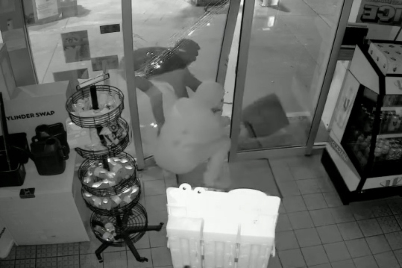 Masked robbers caught on CCTV breaking into Launceston service station ...