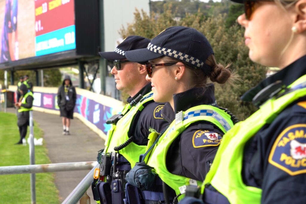 42-year-old pitch invader arrested after AFL match at UTAS Stadium ...