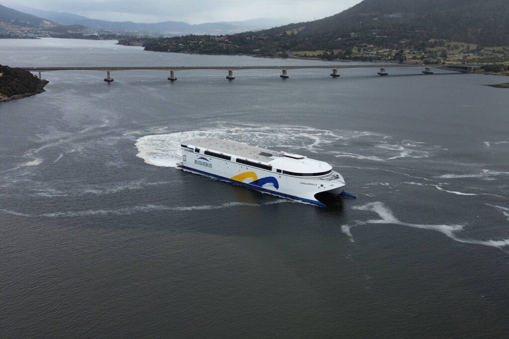 World’s largest battery-electric ship makes first voyage on Tasmanian ...