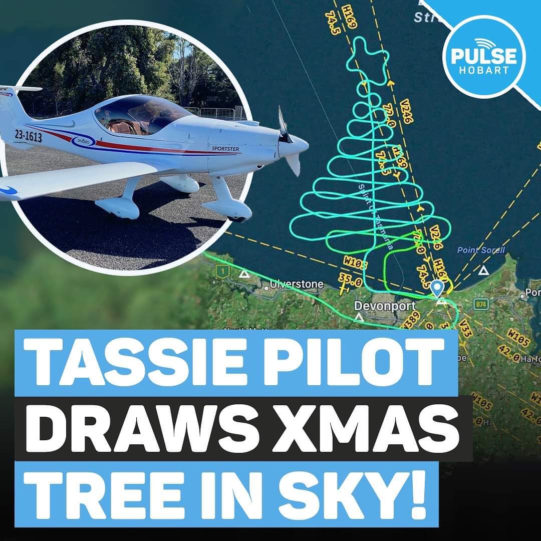Tassie Pilot Draws Xmas Tree In Sky - Pulse Tasmania