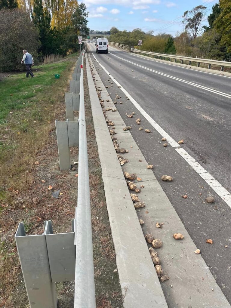 Potatoes cover Midland Highway at Perth after large spud spill - Pulse ...