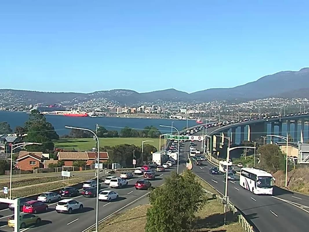 Hobart-bound traffic at a standstill after crash on Tasman Bridge ...