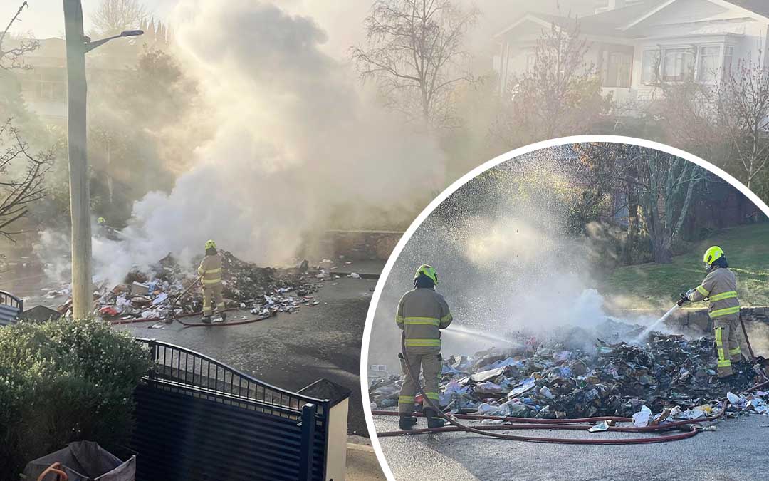 Rubbish truck dumps smoking pile of garbage onto Hobart street - Pulse ...