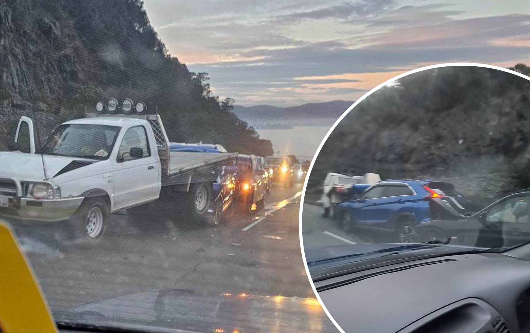 Multi-vehicle pile up blocking Hobart’s Southern Outlet - Pulse Tasmania